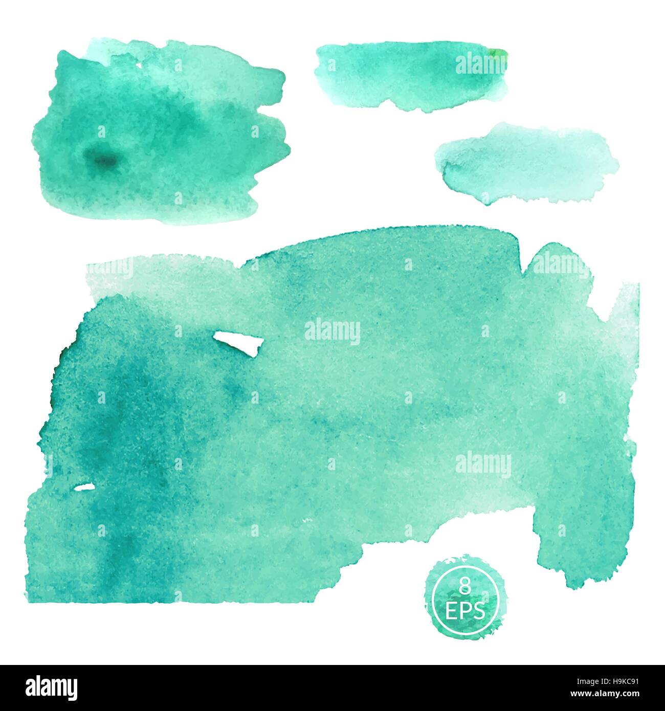 Vector. Set of watercolor blots isolated on white background. Colorful ...