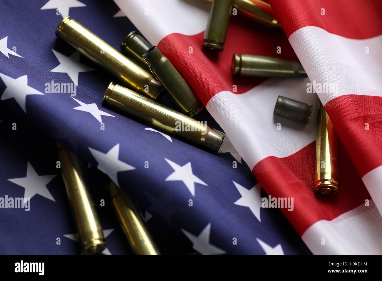 bullet on the USA flag Stock Photo - Alamy