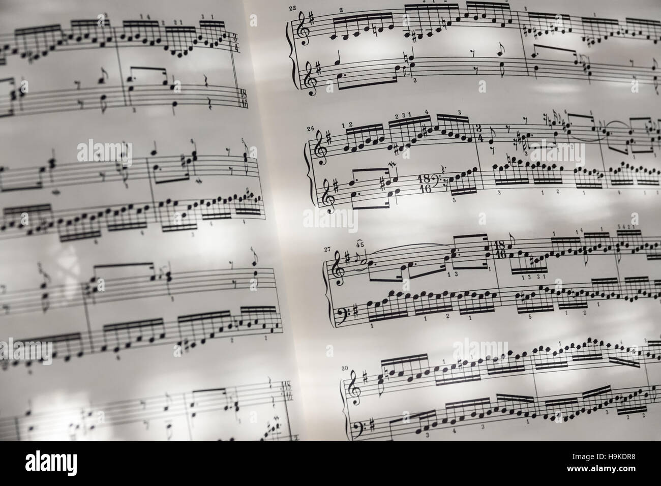multiple beautiful detailed views of piano keys and notes and sheet ...