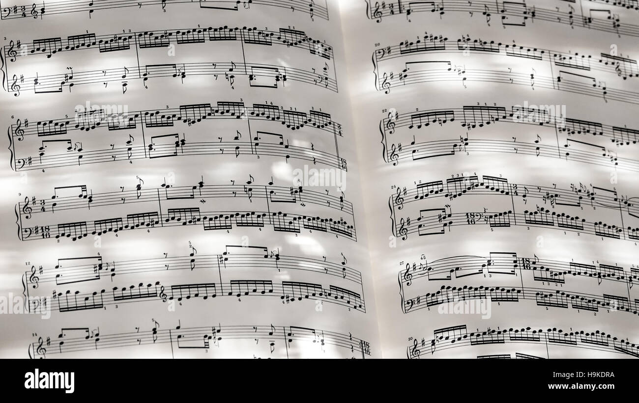 multiple beautiful detailed views of piano keys and notes and sheet ...