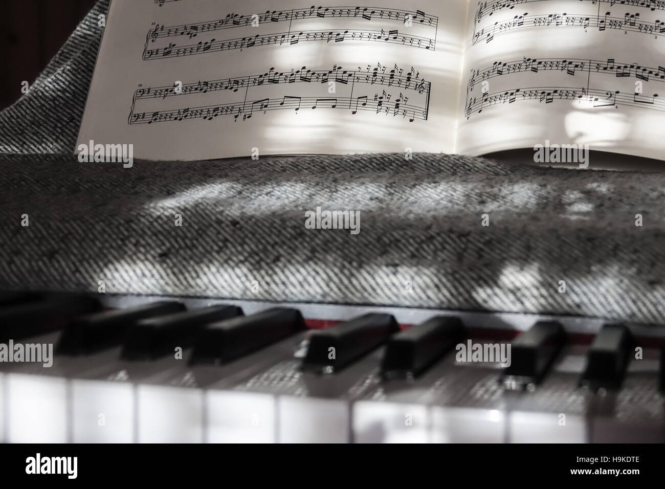 multiple beautiful detailed views of piano keys and notes and sheet ...