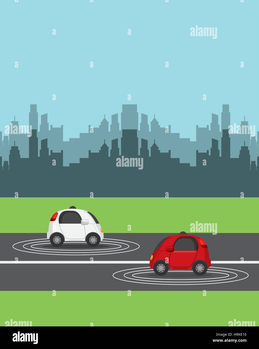 Autonomous vehicles navigation system Stock Vector Images - Alamy