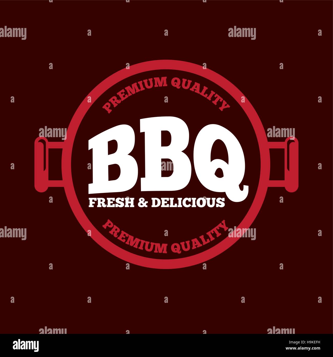 barbecue seal stamp over red background. vector illustration Stock ...