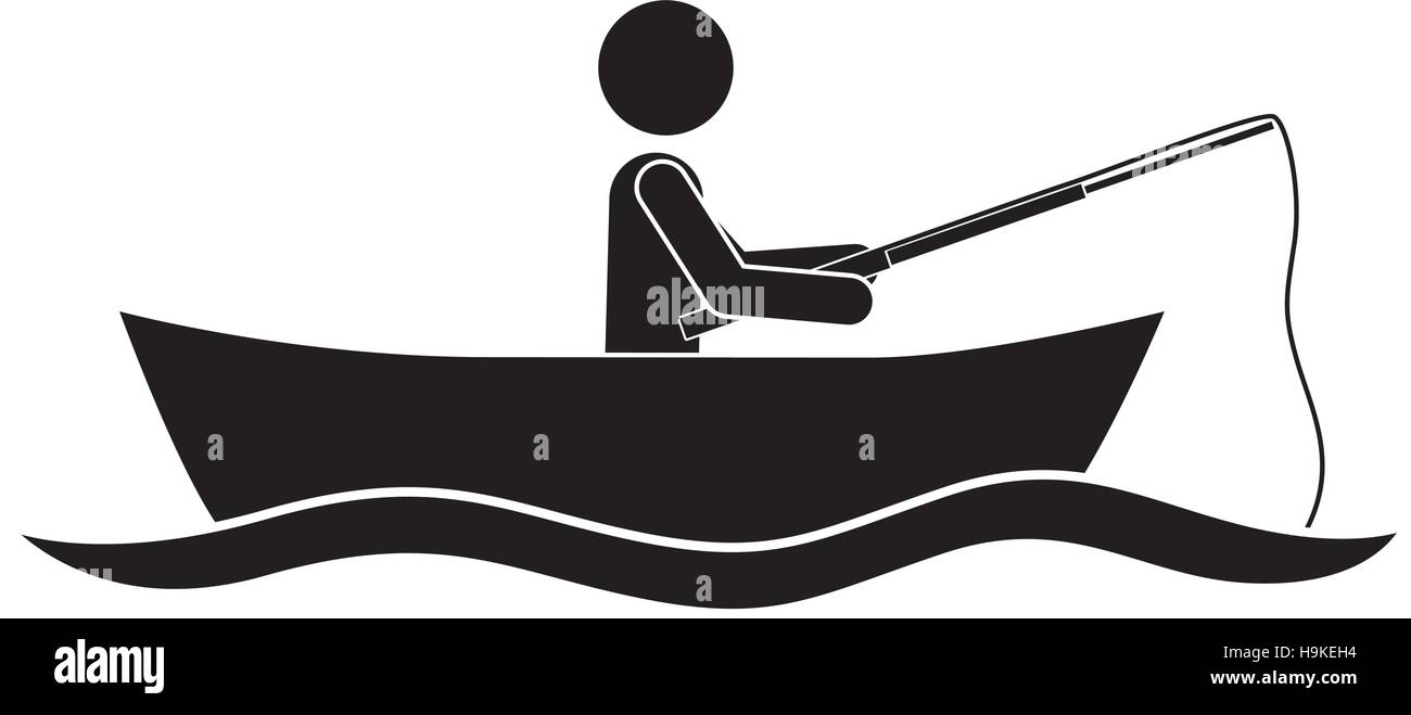 Pictogram fishing icon. Sport hobby people person and human theme ...