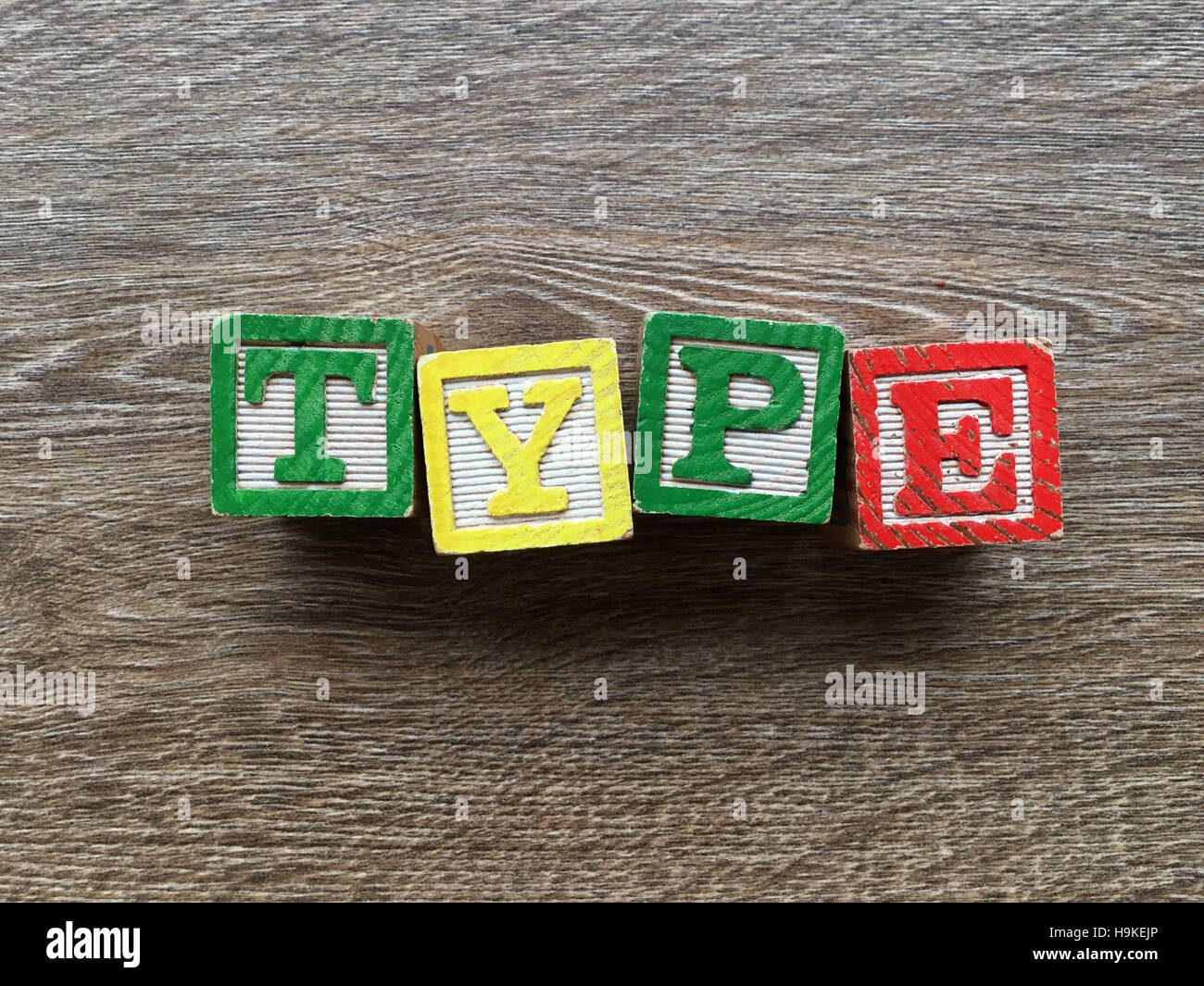 Alphabet wood blocks making the word TYPE Stock Photo - Alamy