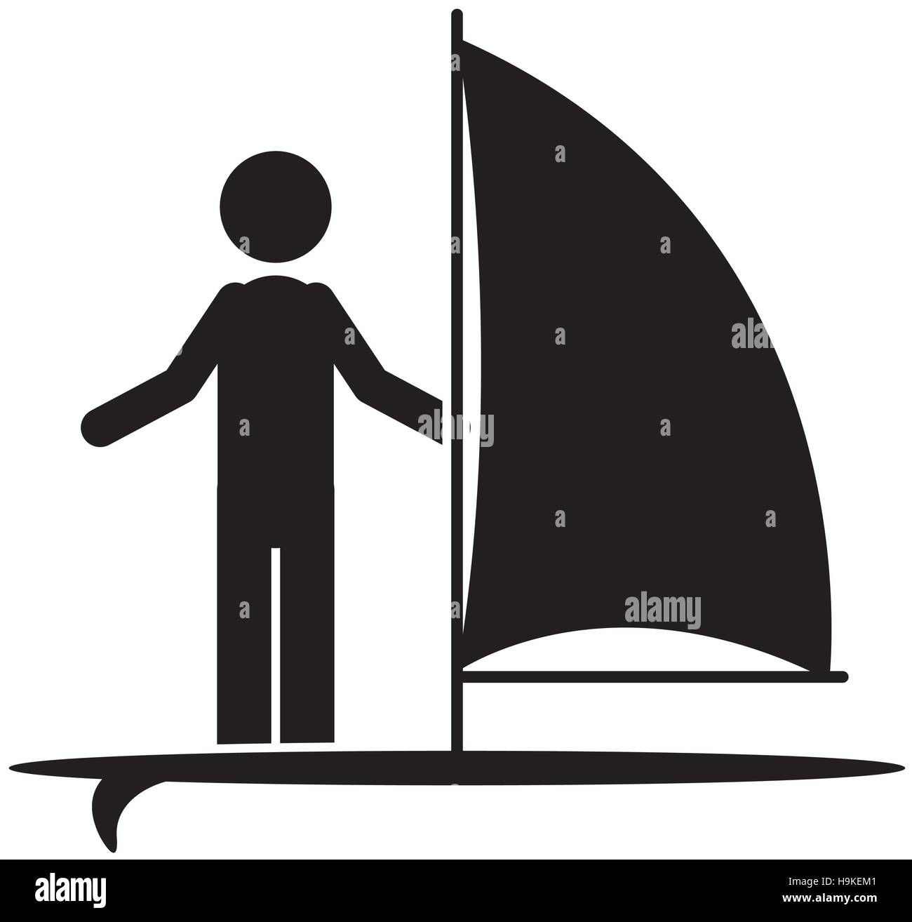 Pictogram and sail boat icon. Sport hobby people person and human theme ...