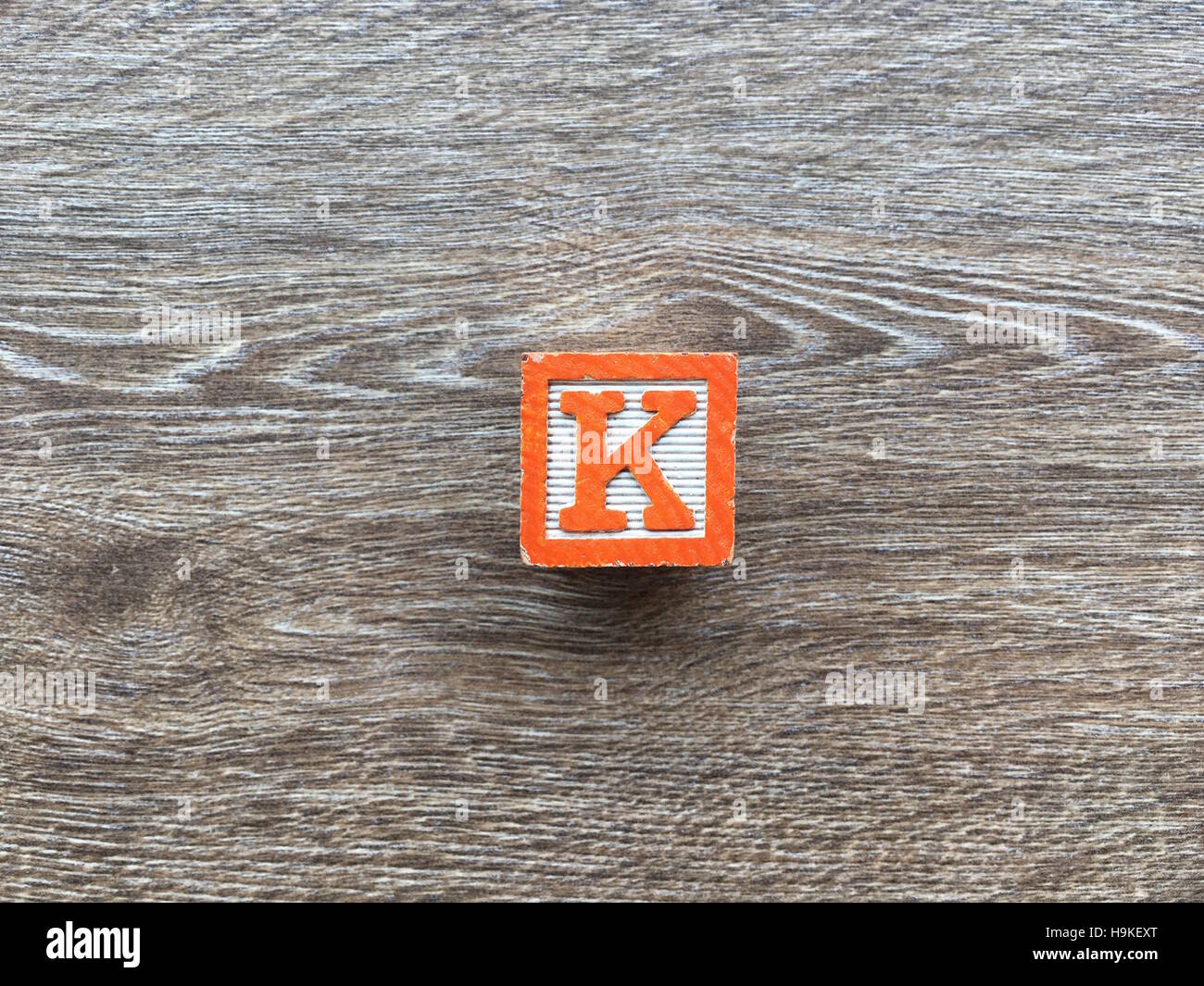Wood Cube or Block with the K Letter Stock Photo - Alamy