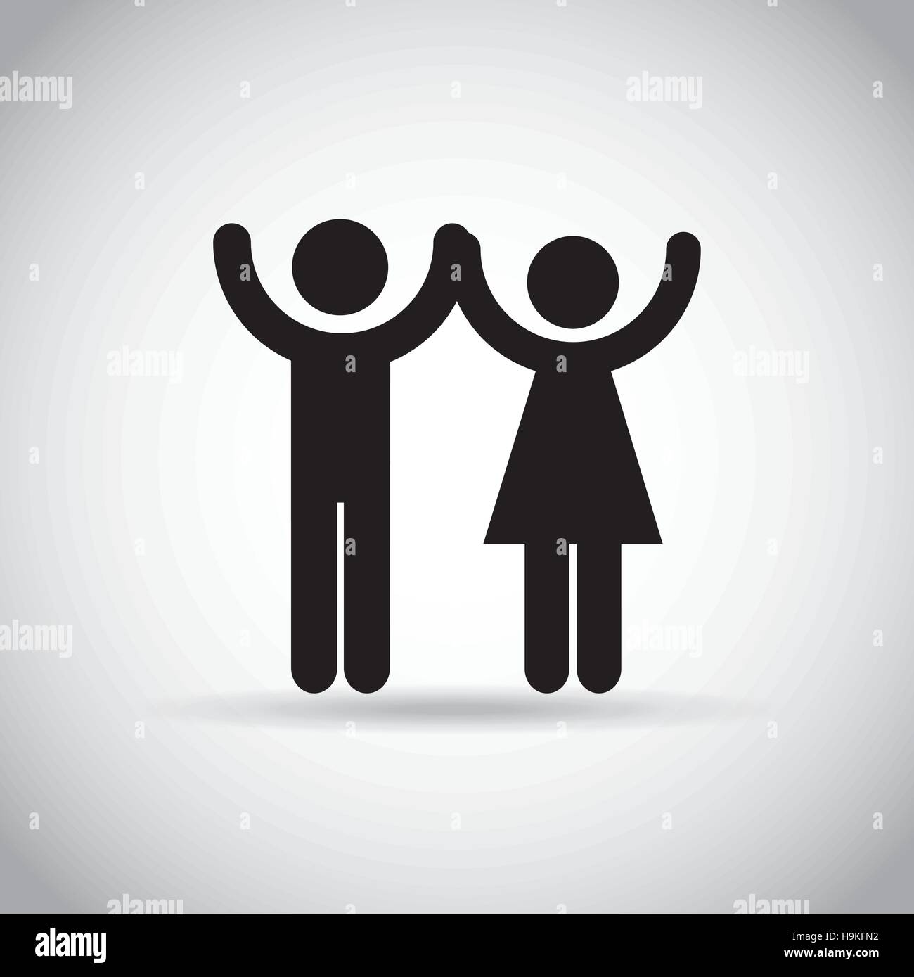 happy couple over white background. pictogram design. vector ...