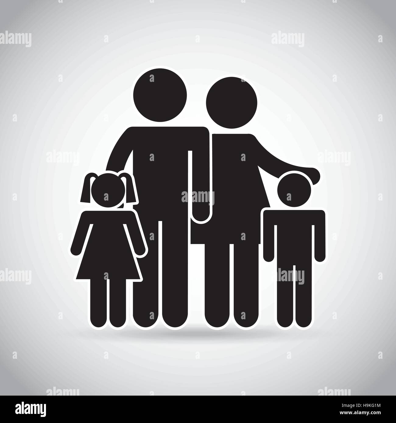 traditional family with kids. pictorgram design. vector illustration ...