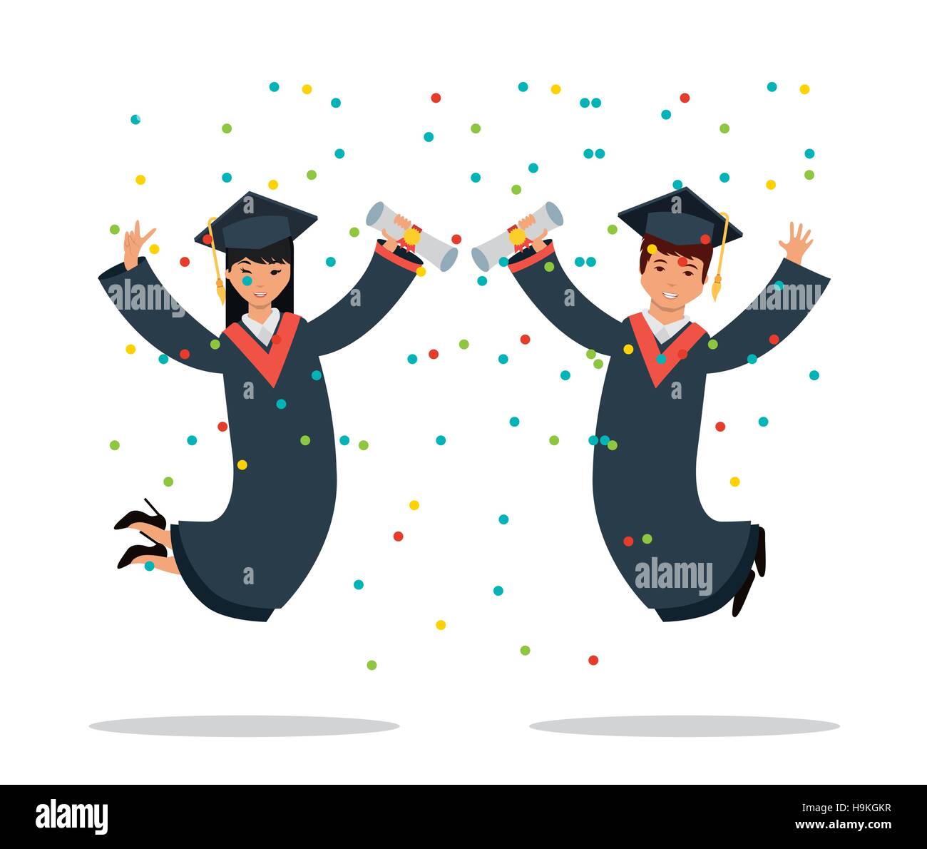 Cartoon illustration man jumping over Cut Out Stock Images & Pictures ...