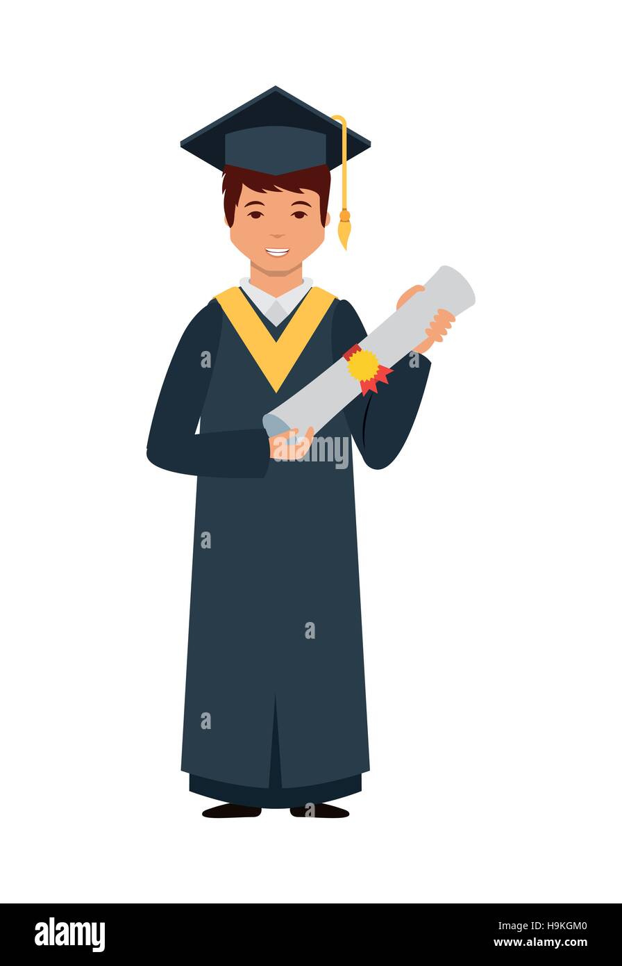 Colorful cap and gown Stock Vector Images - Alamy