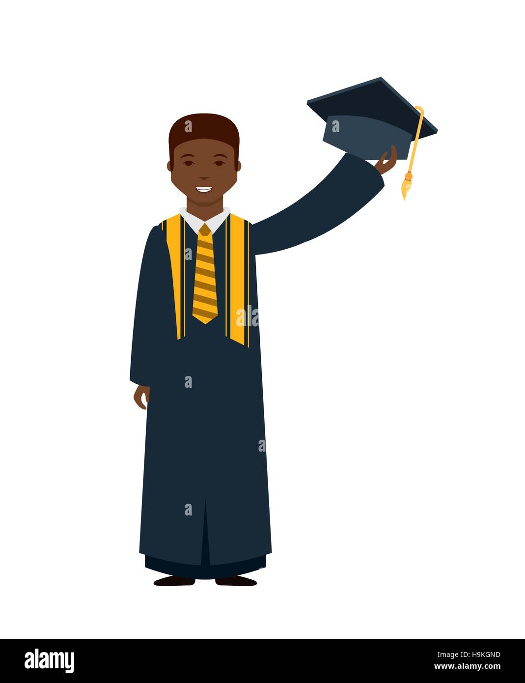 cartoon graduate man holding a diploma over white background. colorful ...