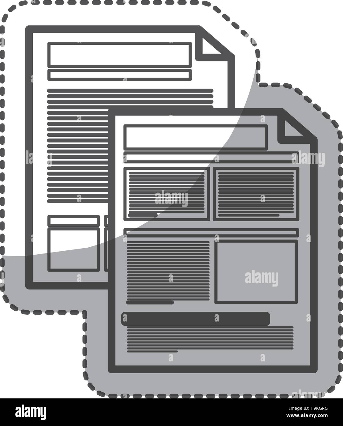 Piece of paper icon. Document data archive office and information theme. Isolated design. Vector ...