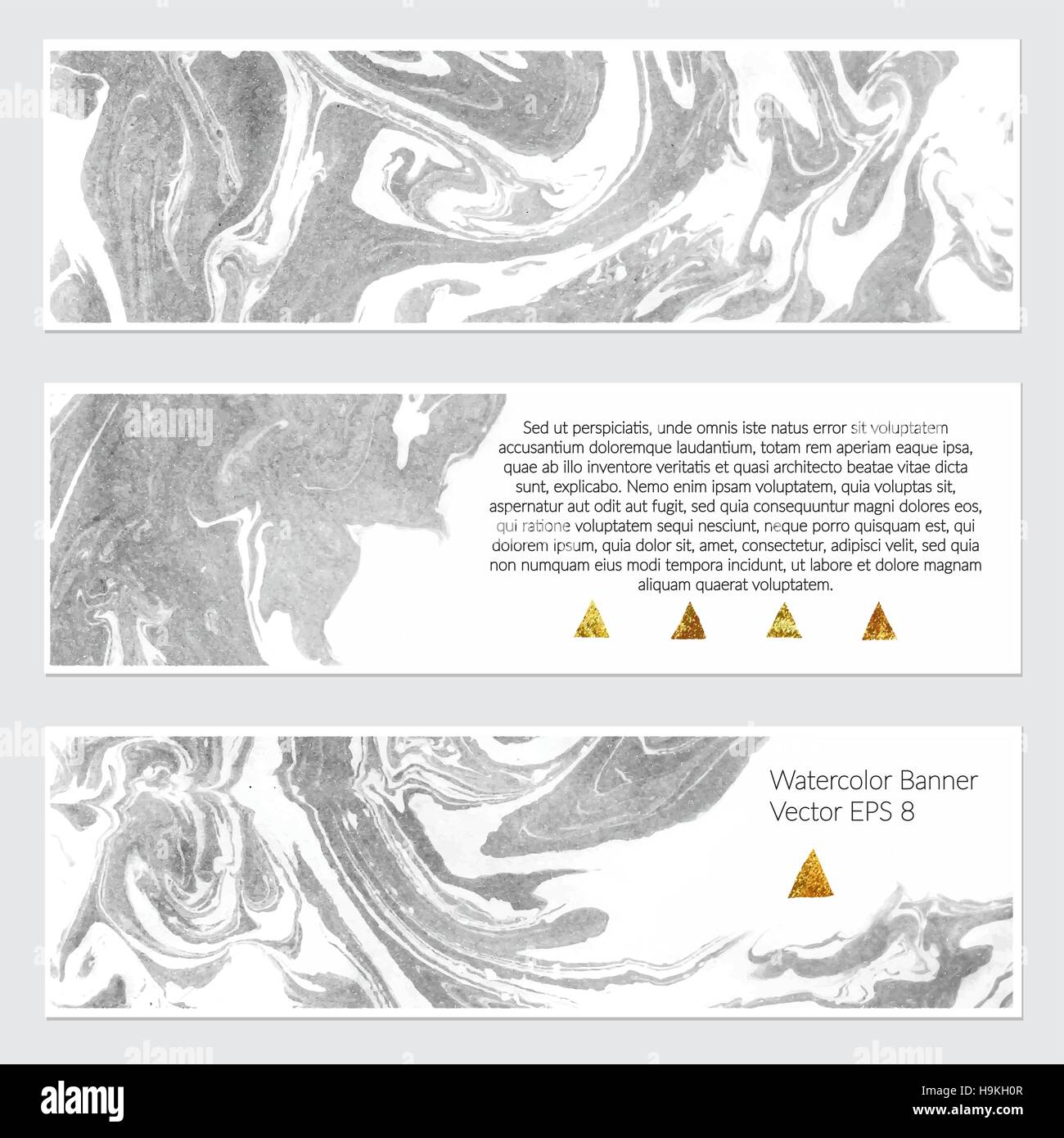 Vector. Set of hand drawn marble background with white pure places for ...