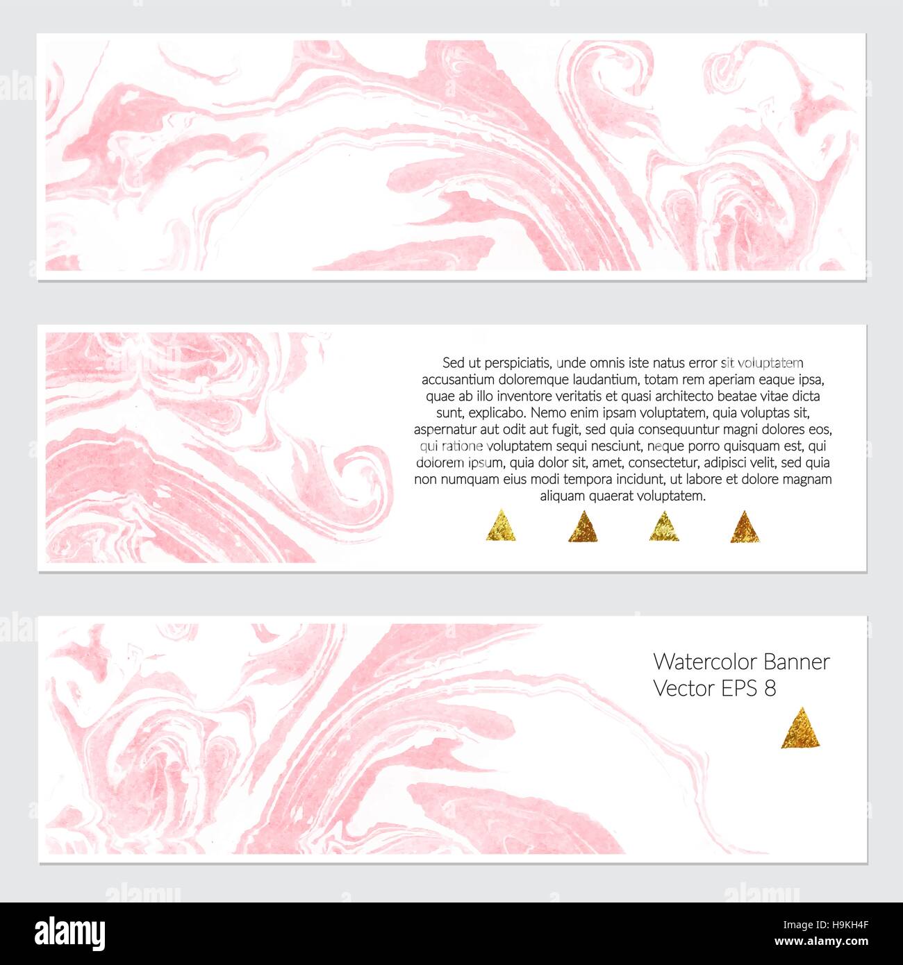 Vector. Set of hand drawn marble background with white pure places for ...