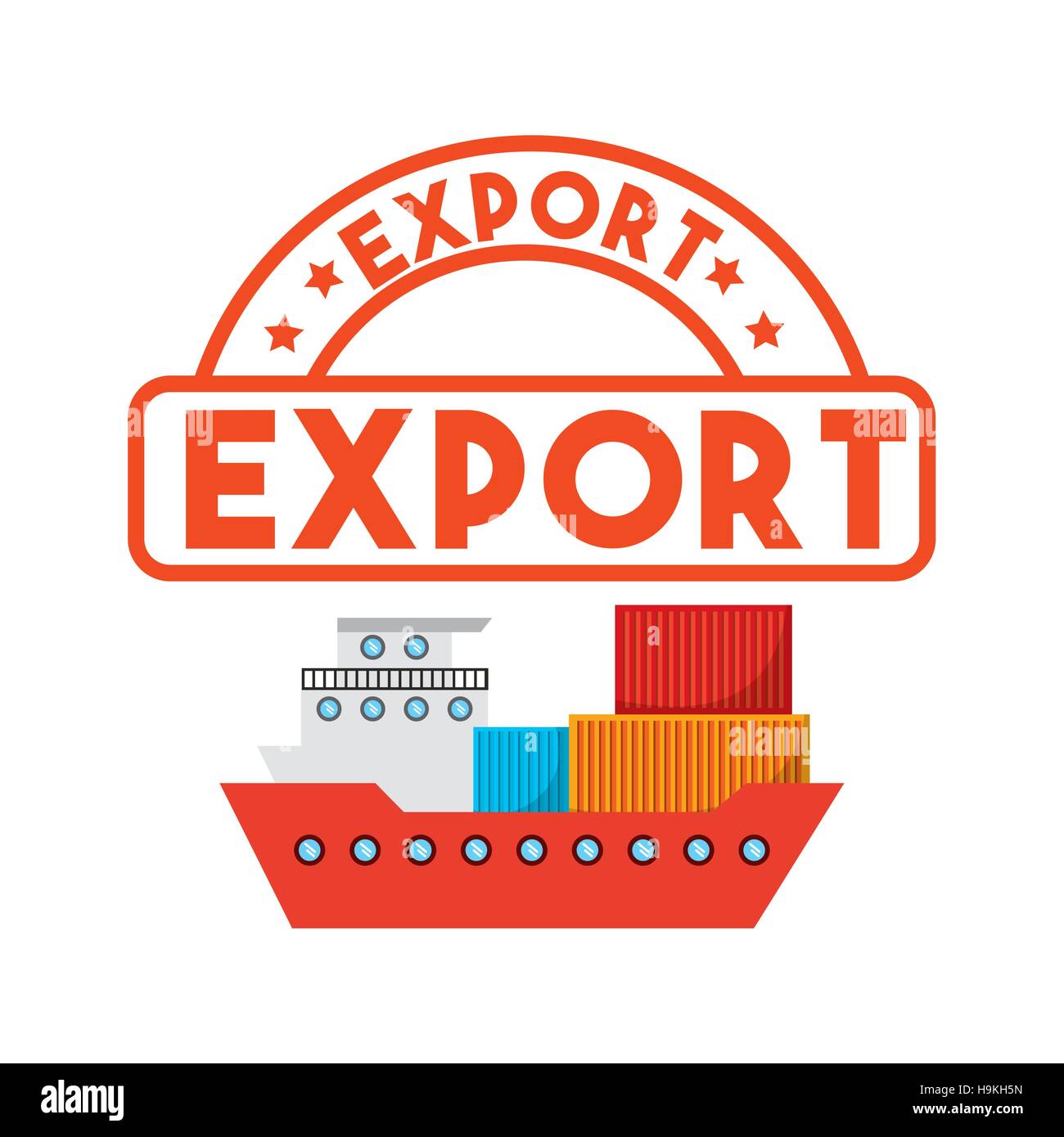 cargo ship with container over white background. export and import ...