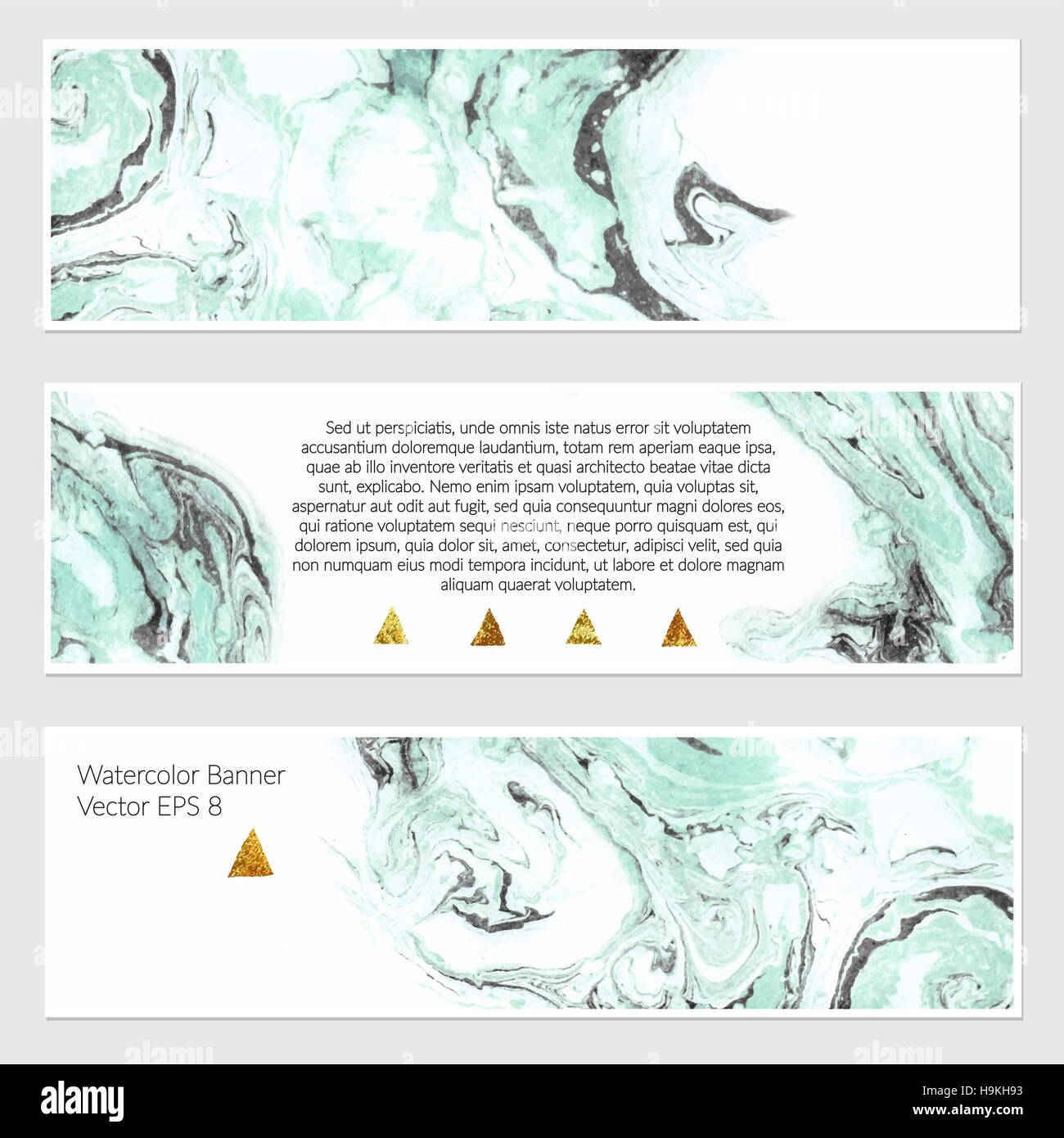 Vector. Set of hand drawn marble background with white pure places for ...