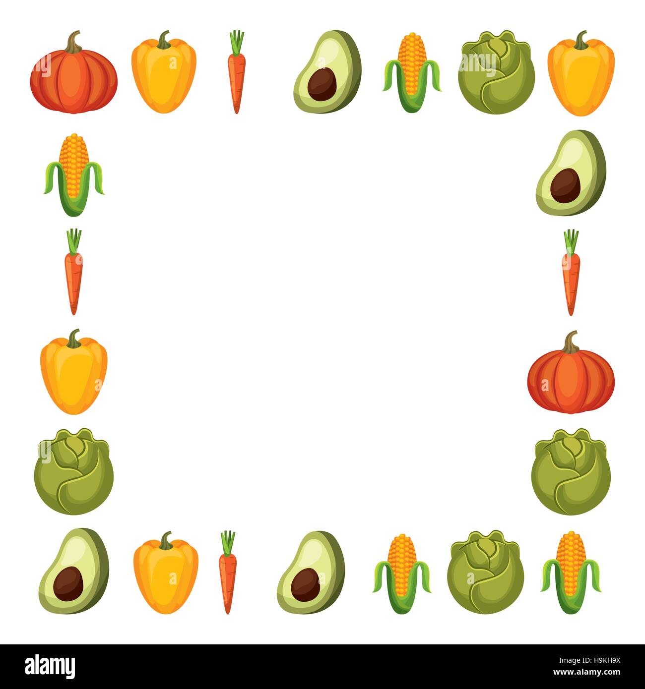 Fruit vegetable round frame isolated Stock Vector Images - Alamy