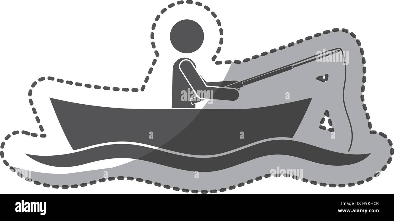Pictogram fishing icon. Sport hobby people person and human theme ...
