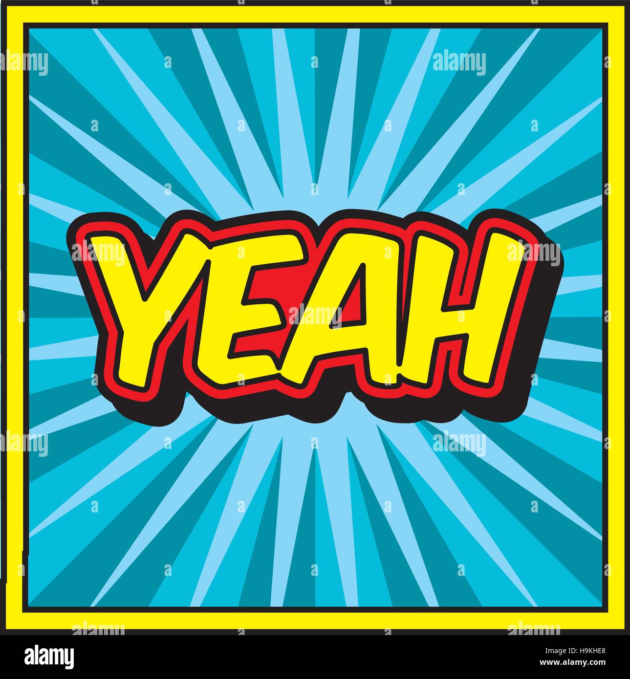 yeah design. comic and pop art concept. colorful design. vector ...