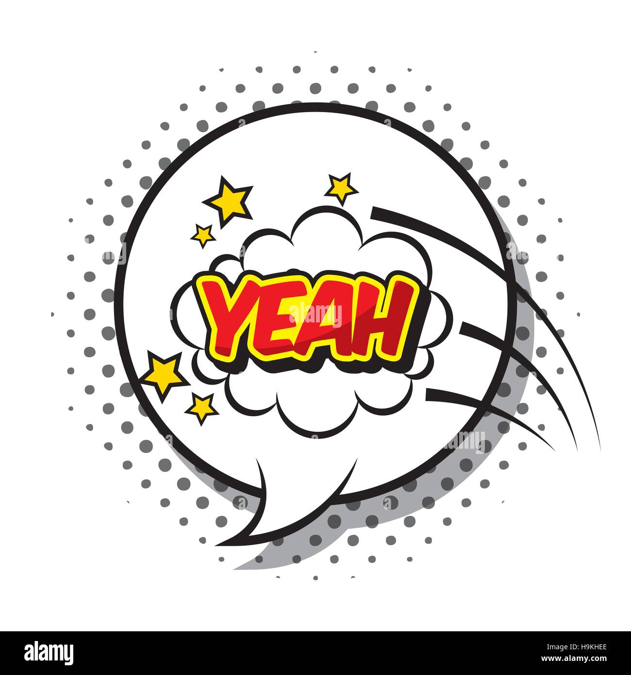 speech bubble with yeah word over white background. comic and pop art ... speech bubble with yeah word over white background. comic and pop art ...