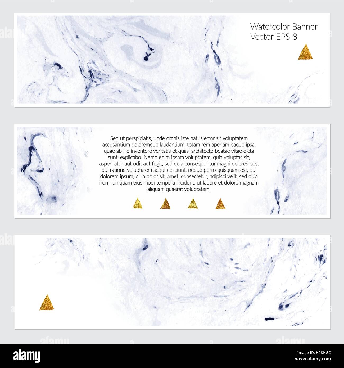 Vector. Set of hand drawn marble background with white pure places for ...