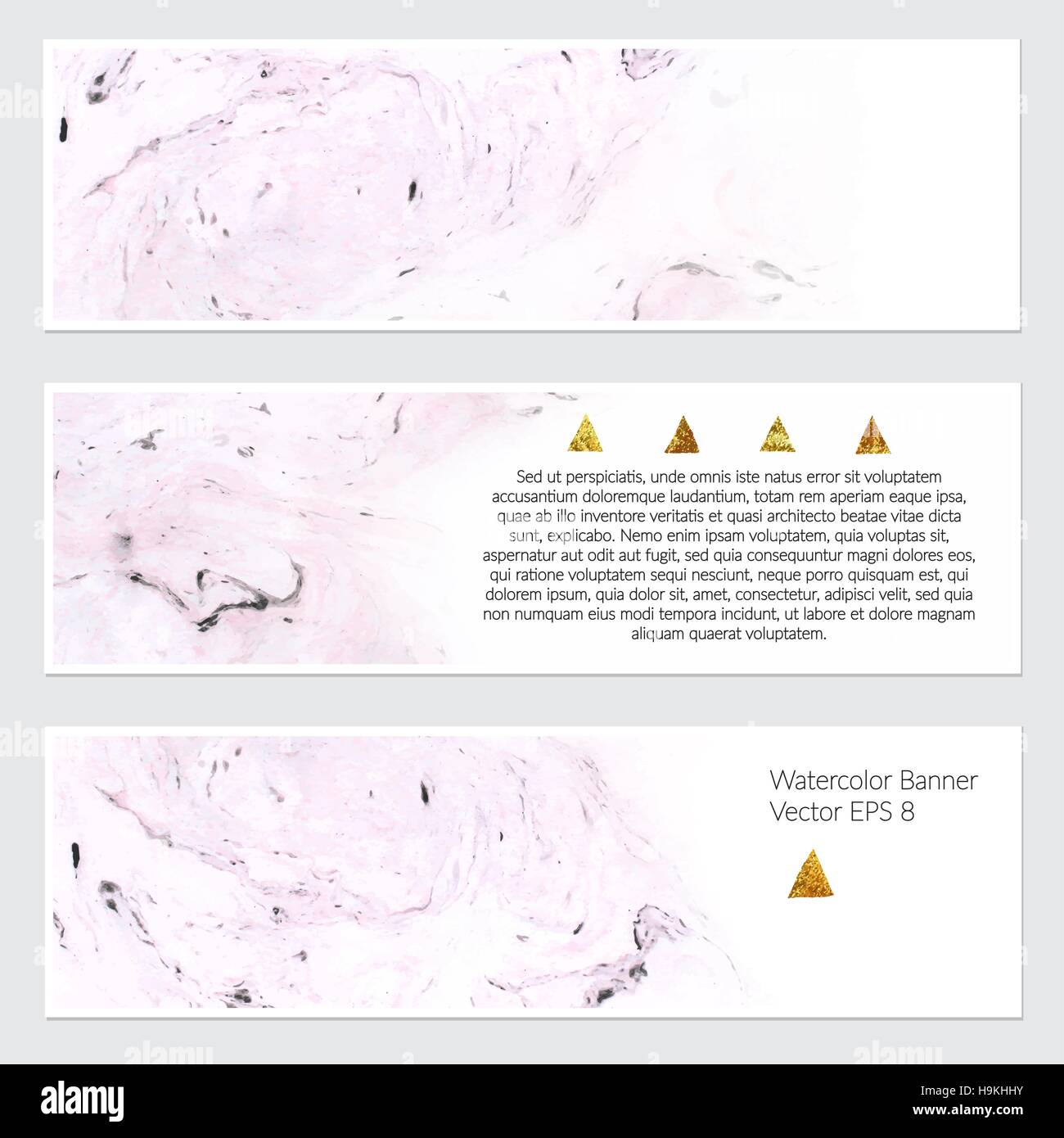 Vector. Set of hand drawn marble background with white pure places for ...