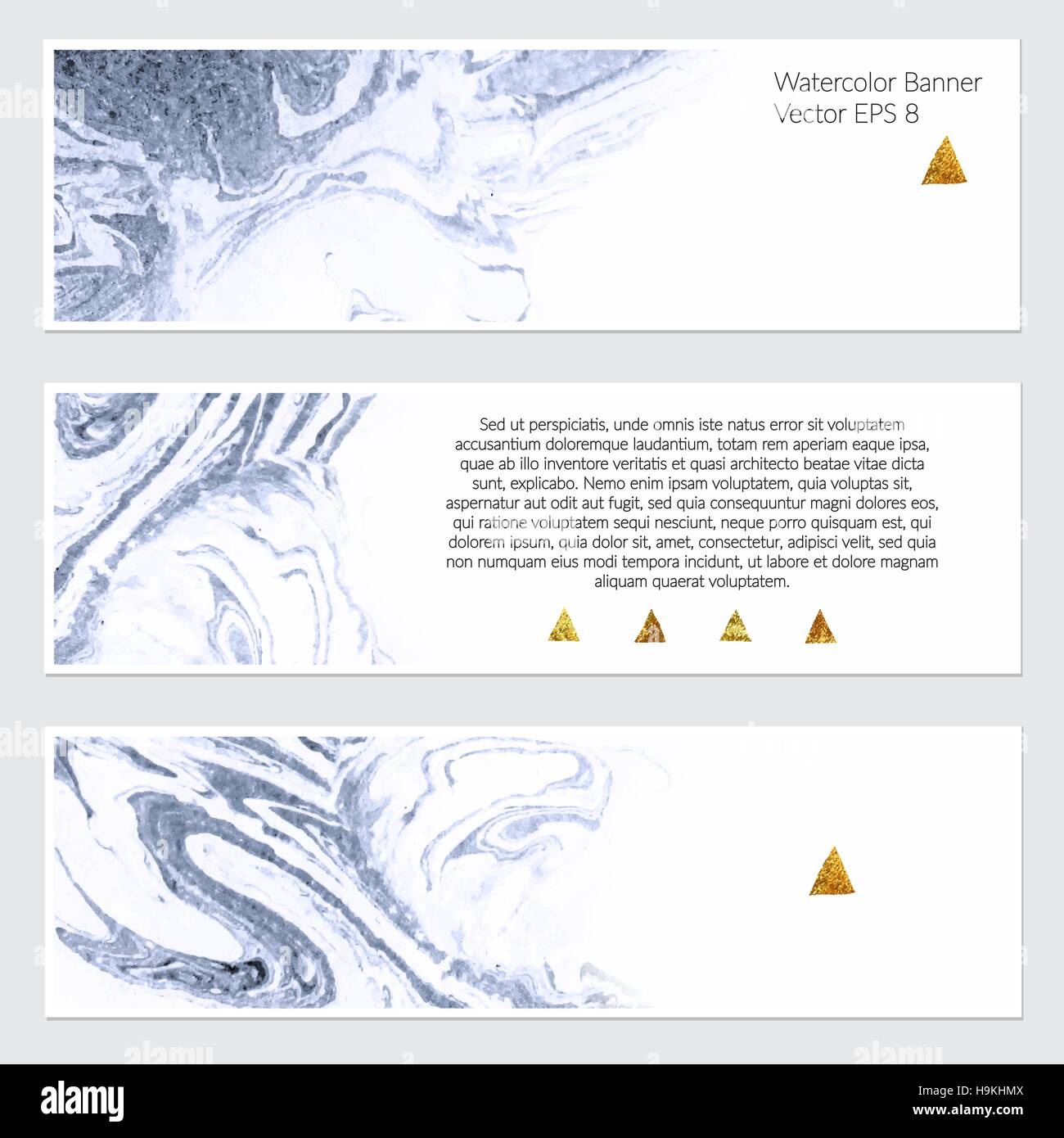 Vector. Set of hand drawn marble background with white pure places for ...