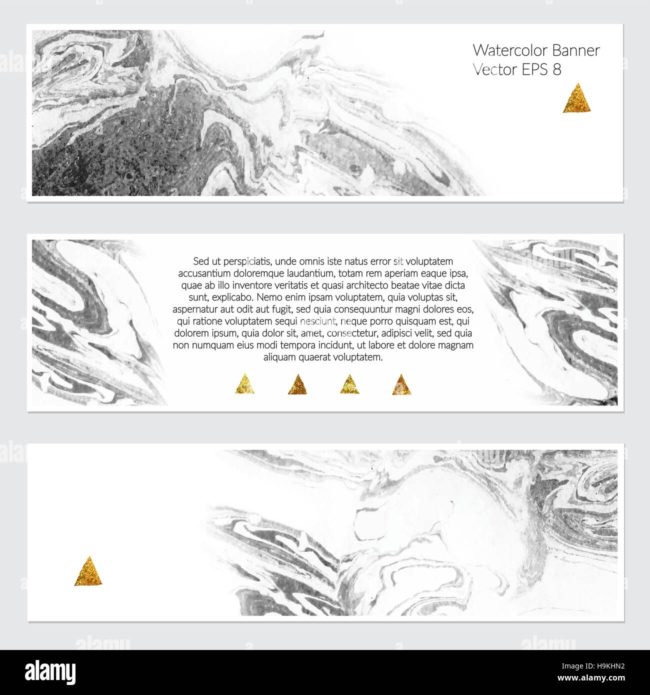 Vector. Set of hand drawn marble background with white pure places for ...