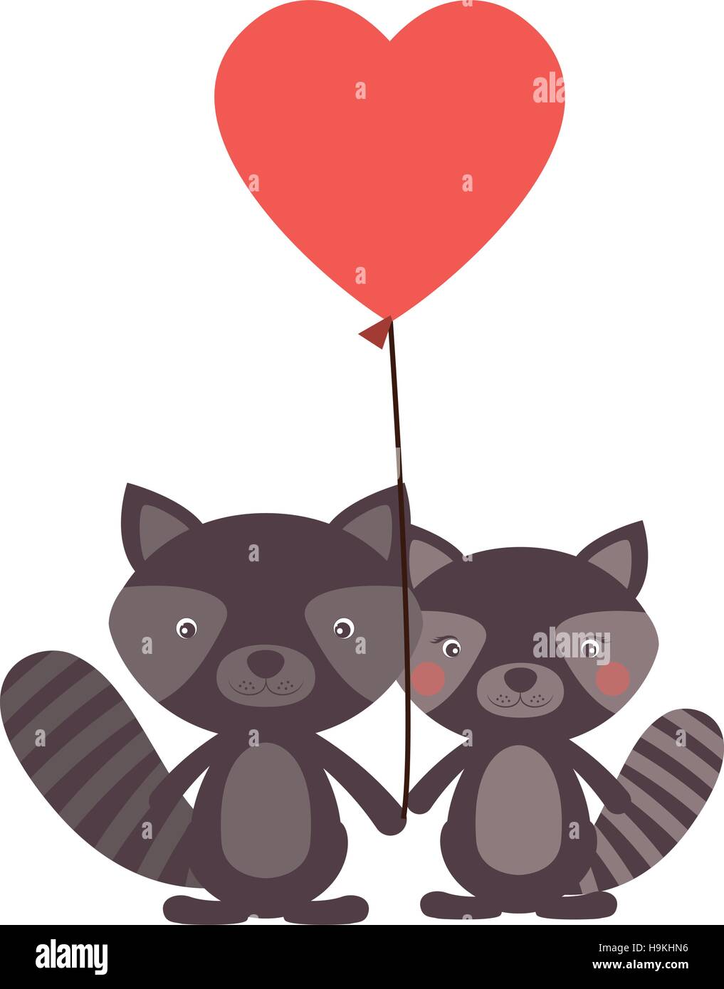 Raccoon cartoon in love icon Stock Vector Images - Alamy