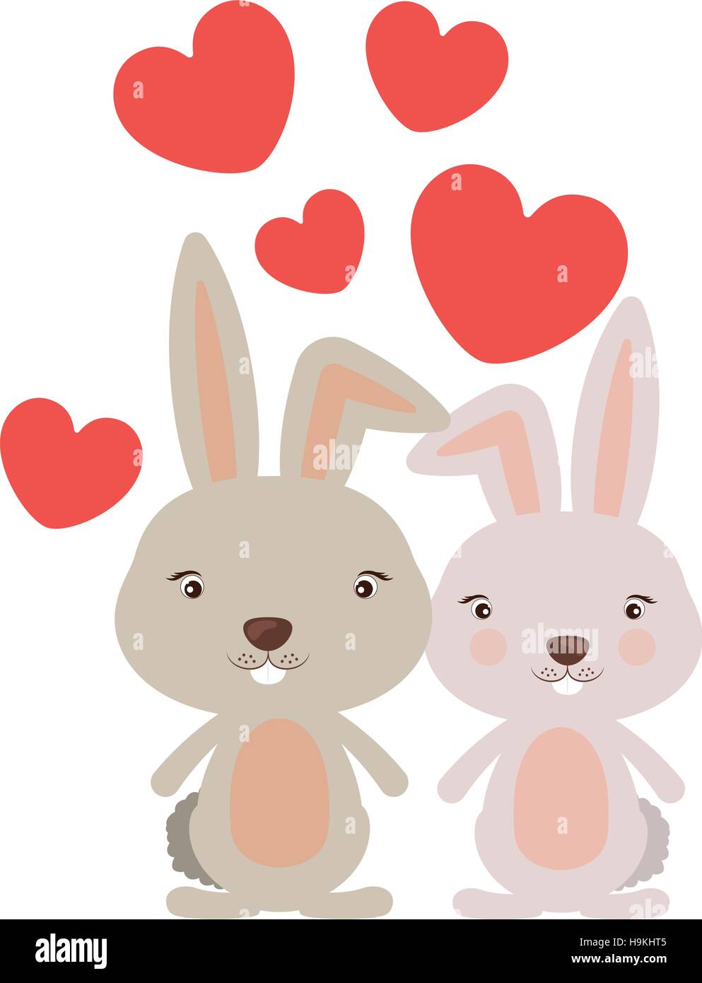 Cute Bunny Cartoon In Love