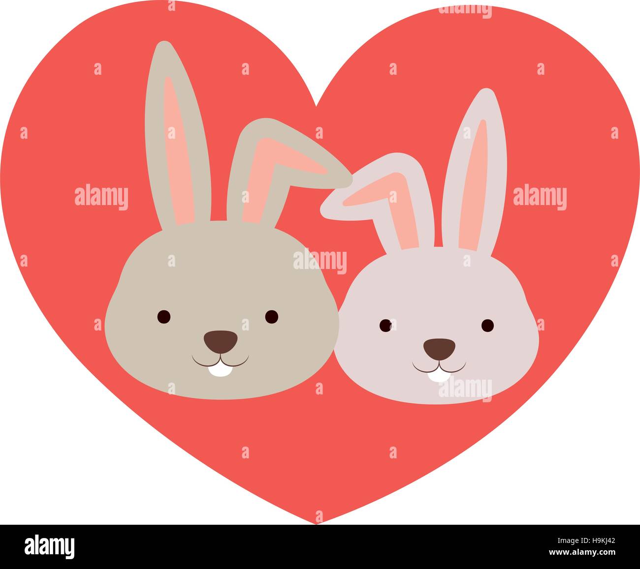 Rabbit cartoon in love icon. Animal cute adorable creature and friendly ...