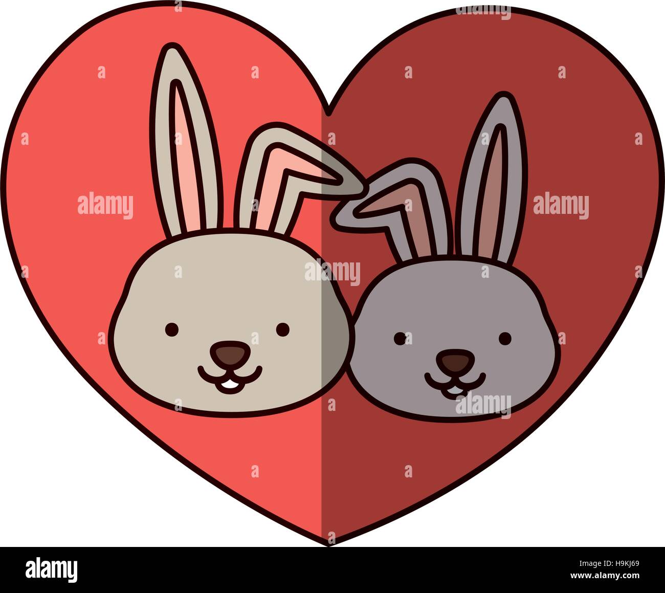 Rabbit cartoon in love icon. Animal cute adorable creature and friendly ...