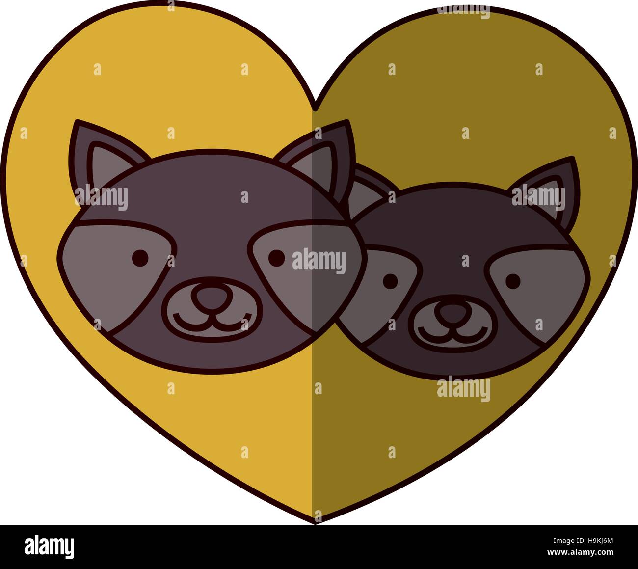 Raccoon cartoon in love icon. Animal cute adorable creature and ...