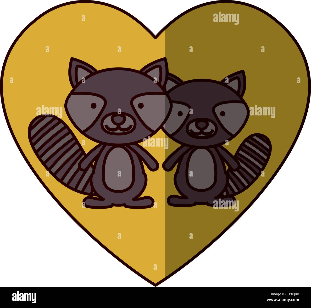 Raccoon cartoon in love icon. Animal cute adorable creature and ...