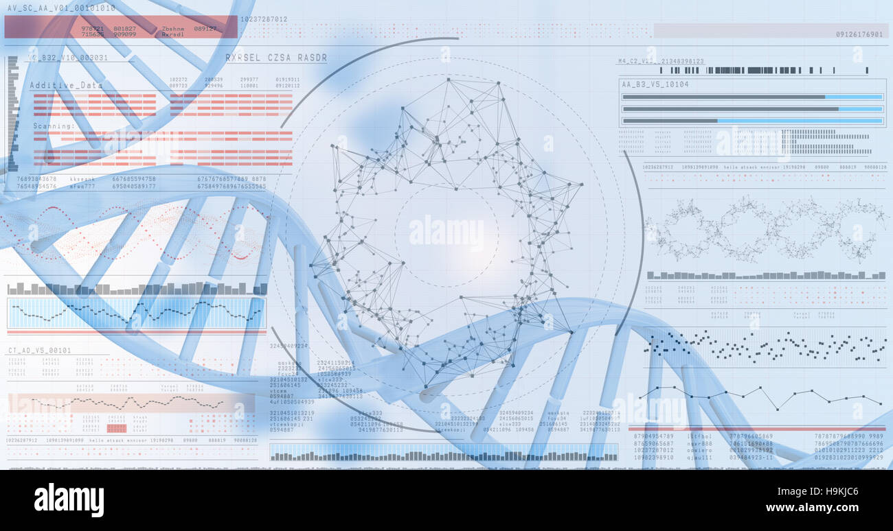 3D genes diagram on white background Stock Photo - Alamy