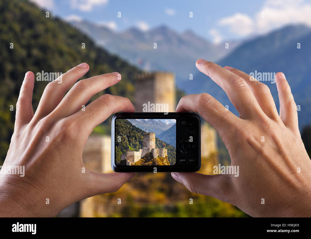 Taking picture with camera Stock Photo - Alamy