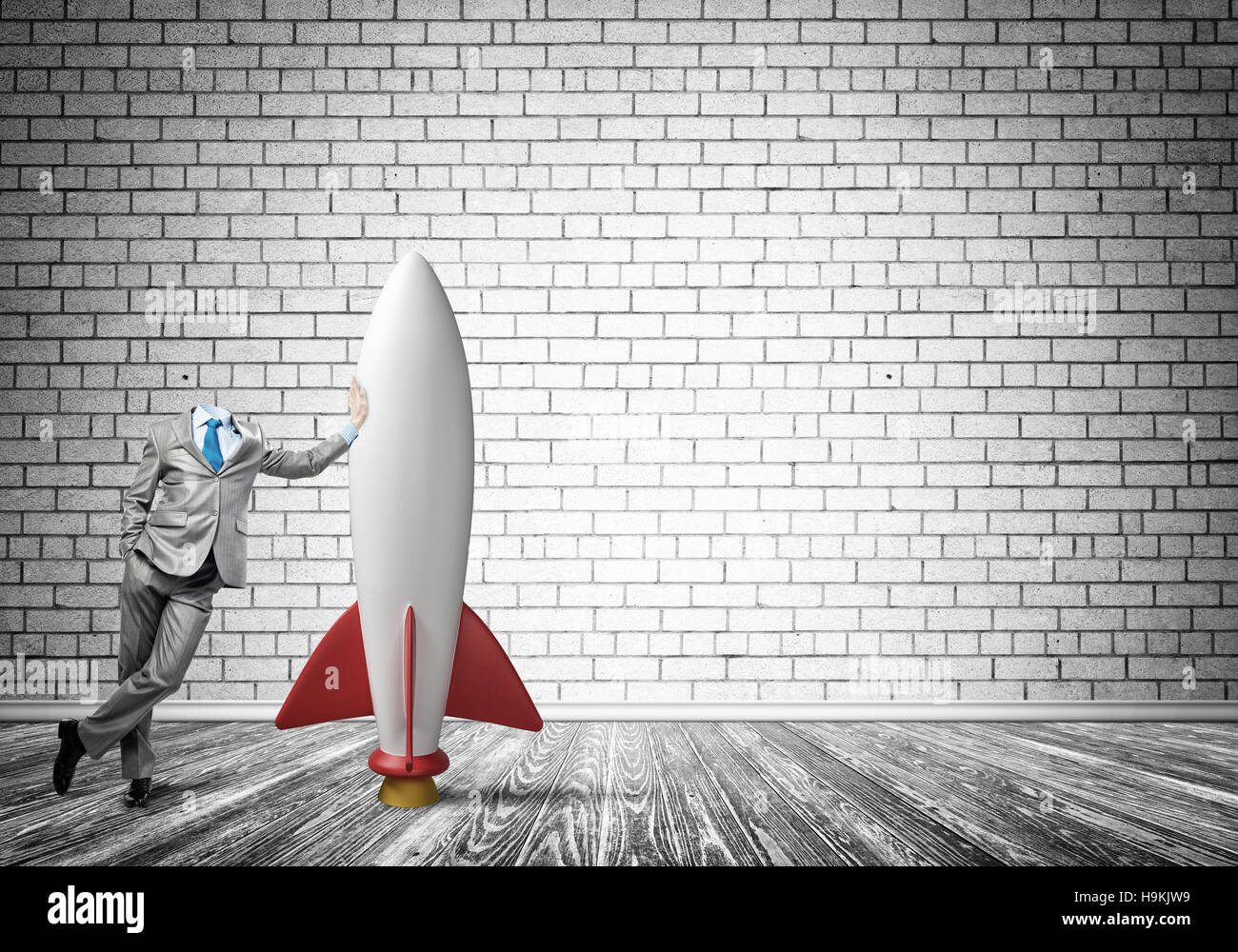 Businessman without head Stock Photo - Alamy