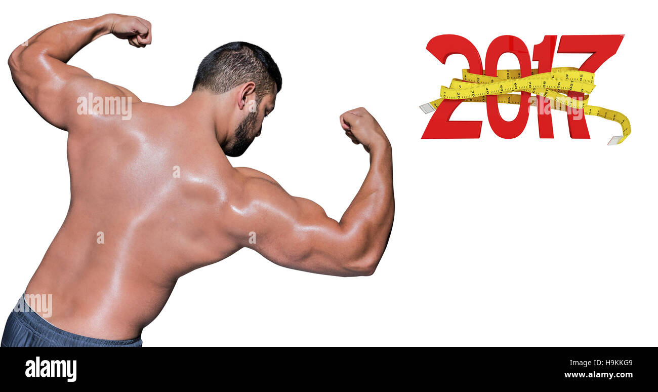 3D Composite image of bodybuilder man flexing his muscles Stock Photo ...