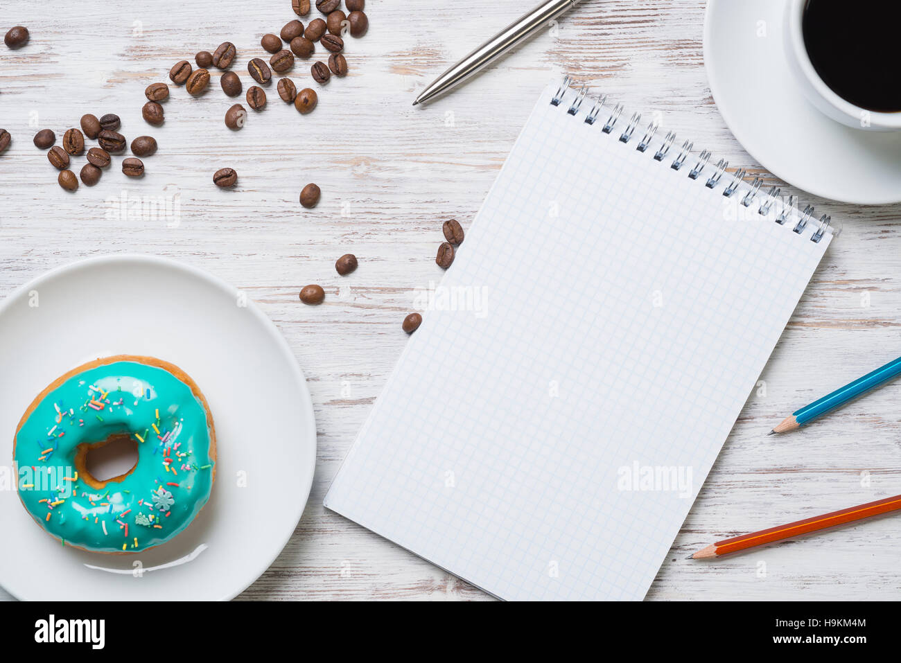 Coffee break with snack Stock Photo - Alamy