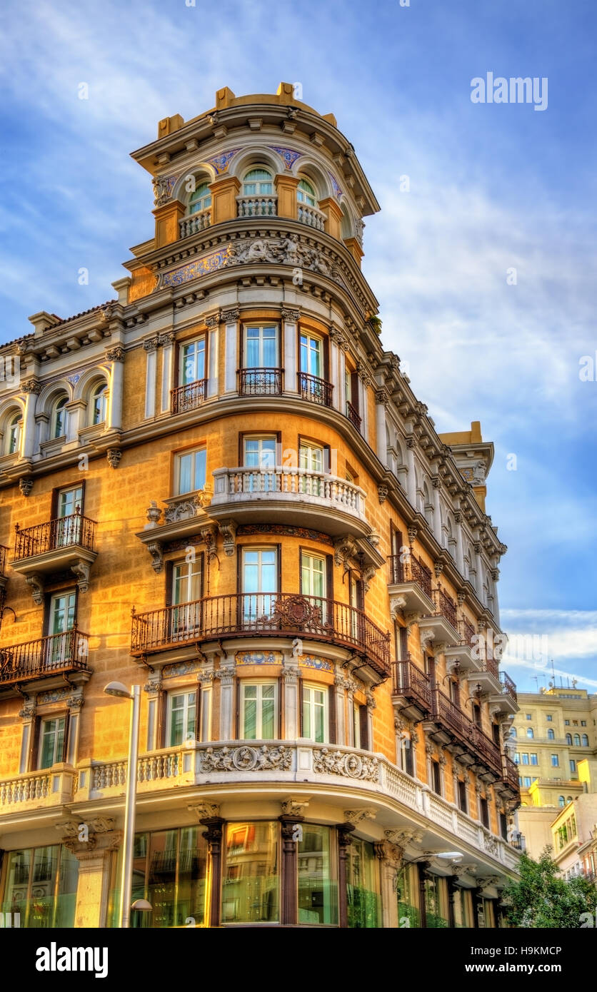 Typical building in the centre of Madrid, Spain Stock Photo - Alamy