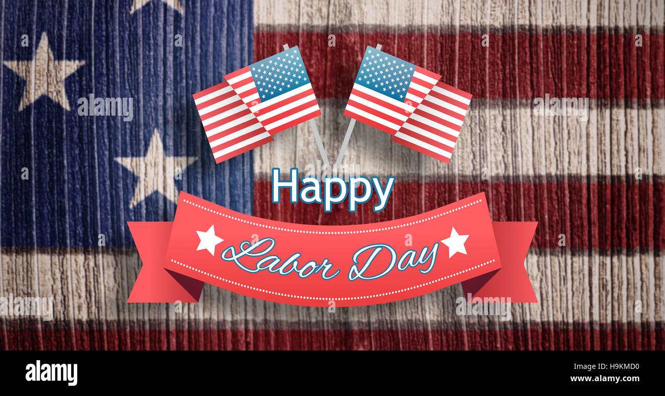 Composite image of poster of happy labor day text Stock Photo - Alamy