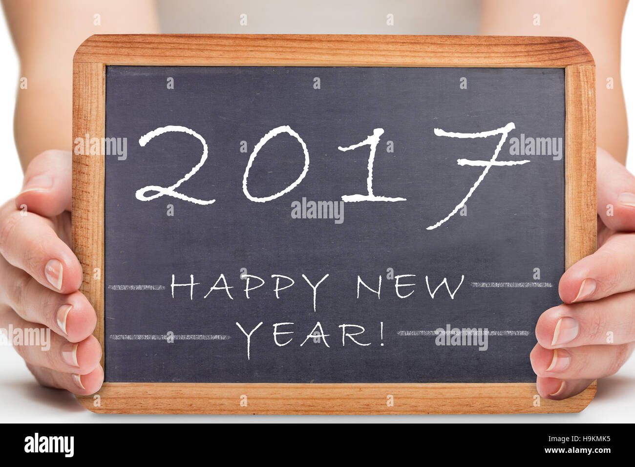 Slate with happy new year text Stock Photo - Alamy