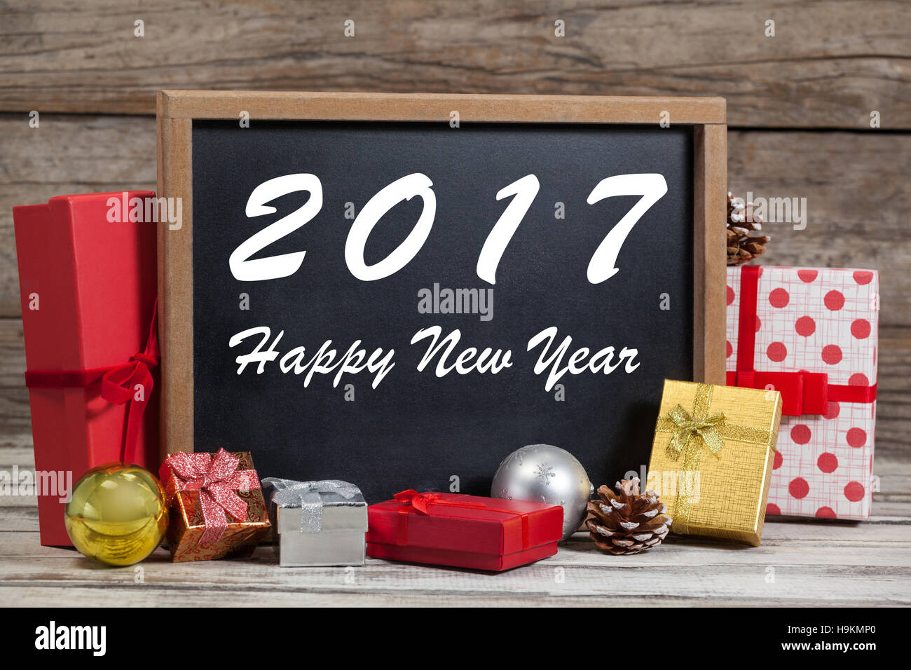 Slate with happy new year text Stock Photo - Alamy