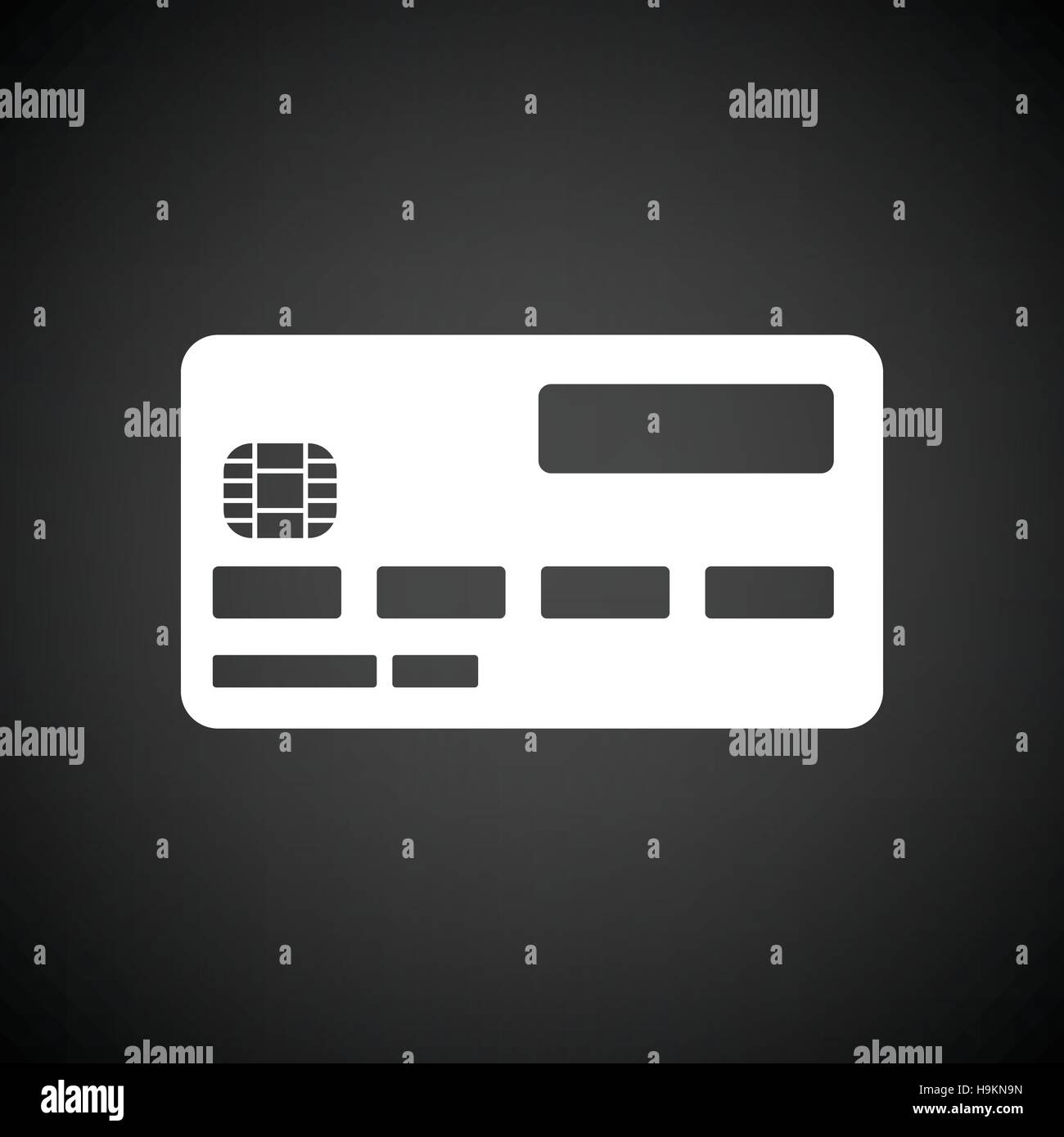 Credit card icon. Black background with white. Vector illustration ...
