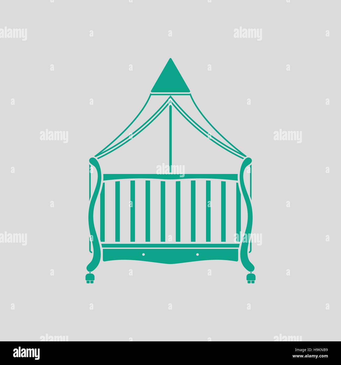 Cradle icon. Gray background with green. Vector illustration Stock ...