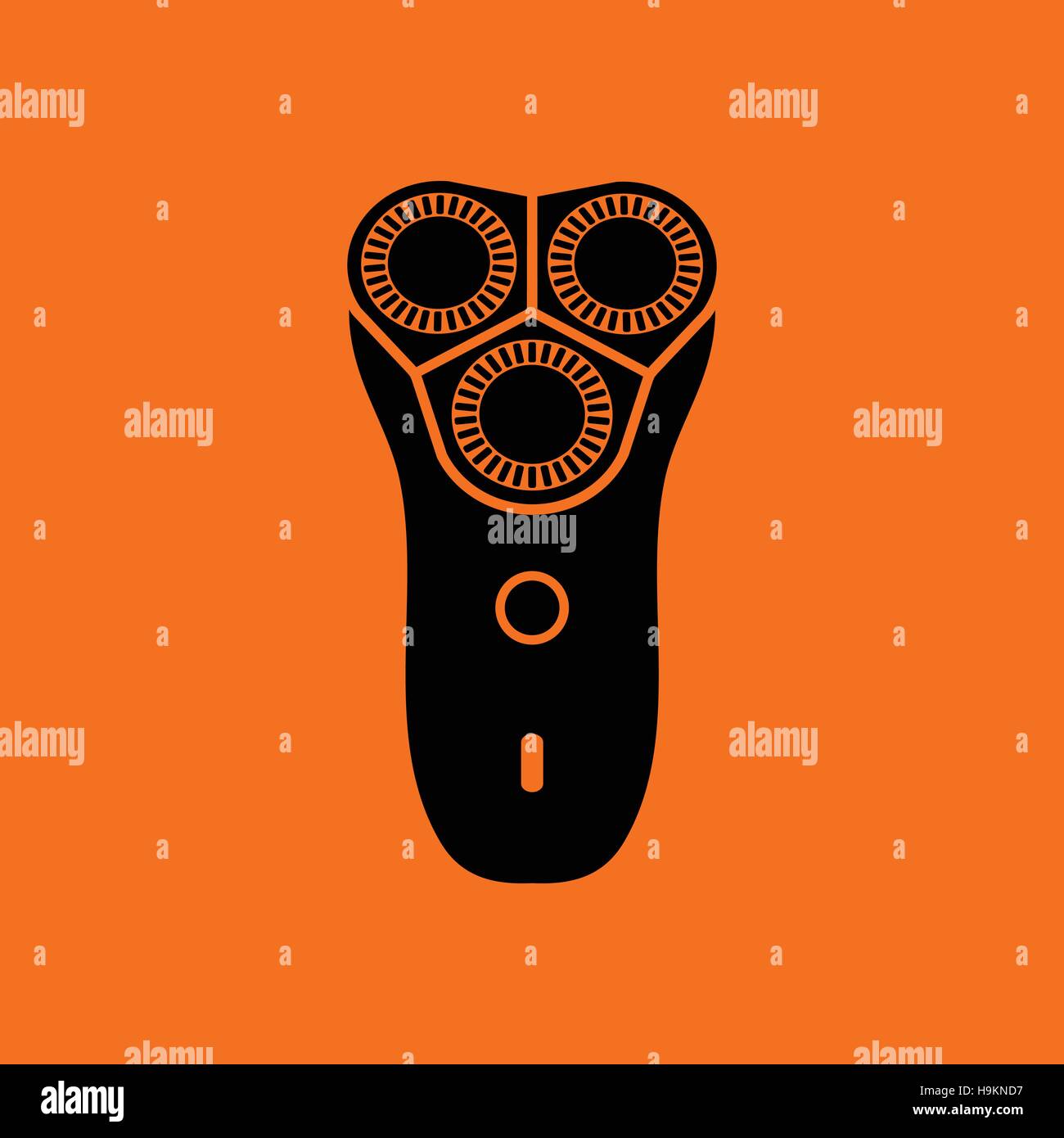 Electric shaver icon. Orange background with black. Vector illustration ...