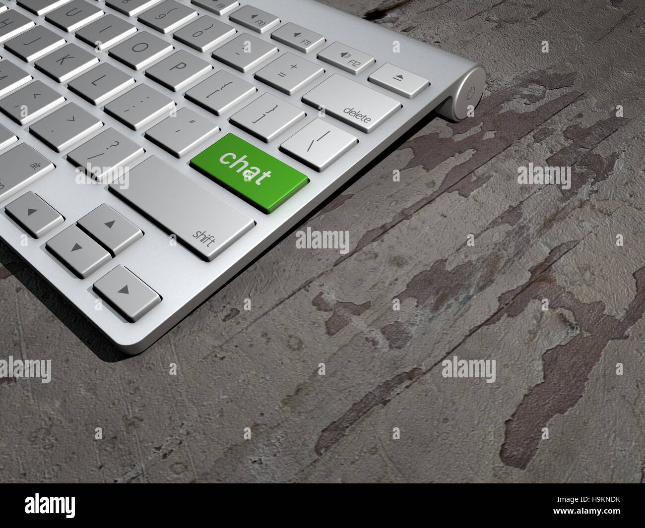 Keyboard button, chat on the web, internet chat search. 3d rendering ...