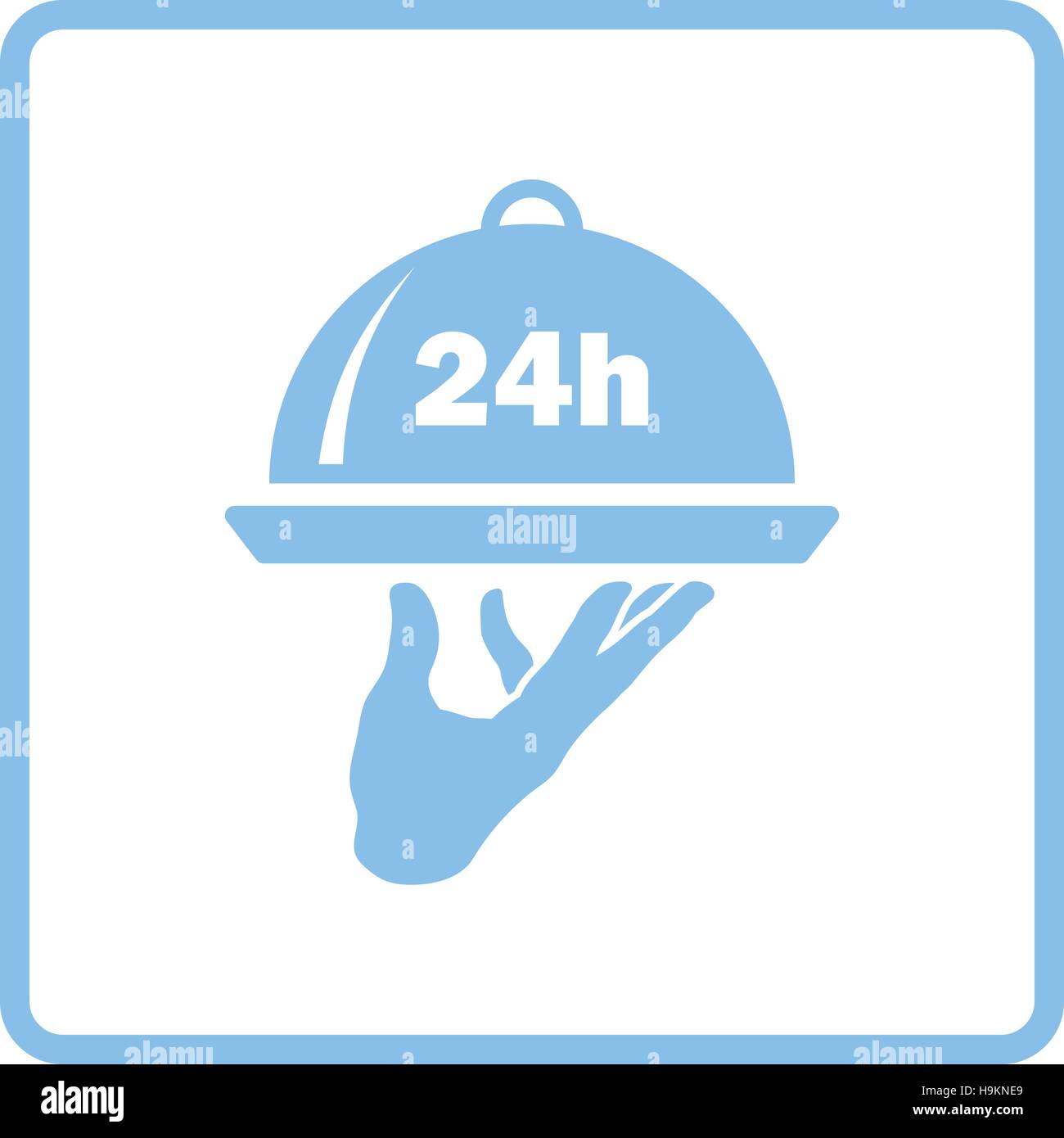 24 hour room service icon. Blue frame design. Vector illustration Stock ...