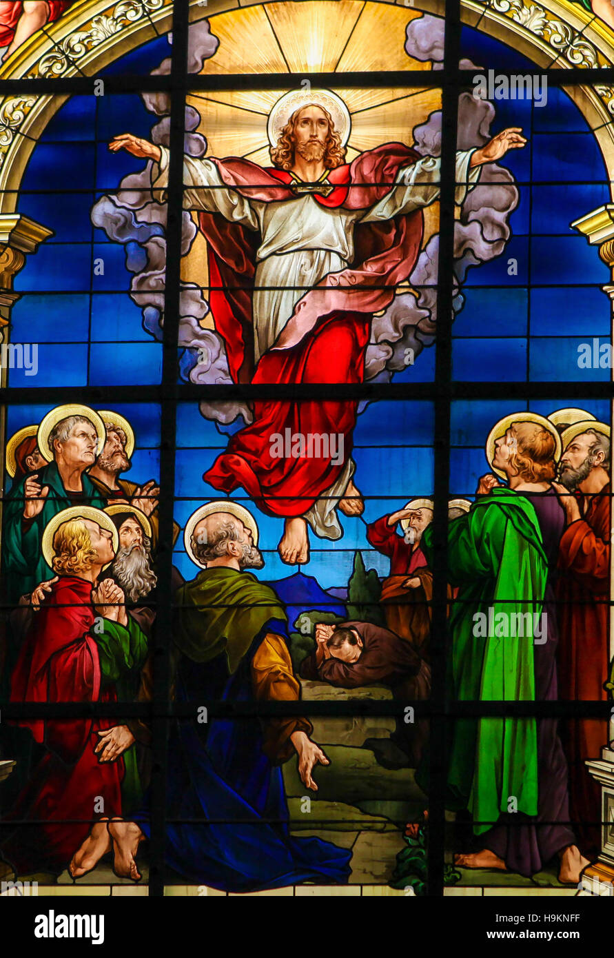 Stained glass window in the German Church in Stockholm Sweden ...